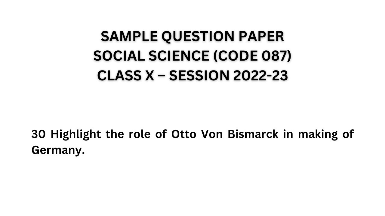 Highlight the role of Otto Von Bismarck in making of Germany. - YouTube