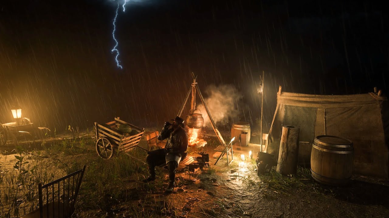 "Arthur Morgan's Rainy Campfire ASMR | Whiskey & Serenity" - YouTube