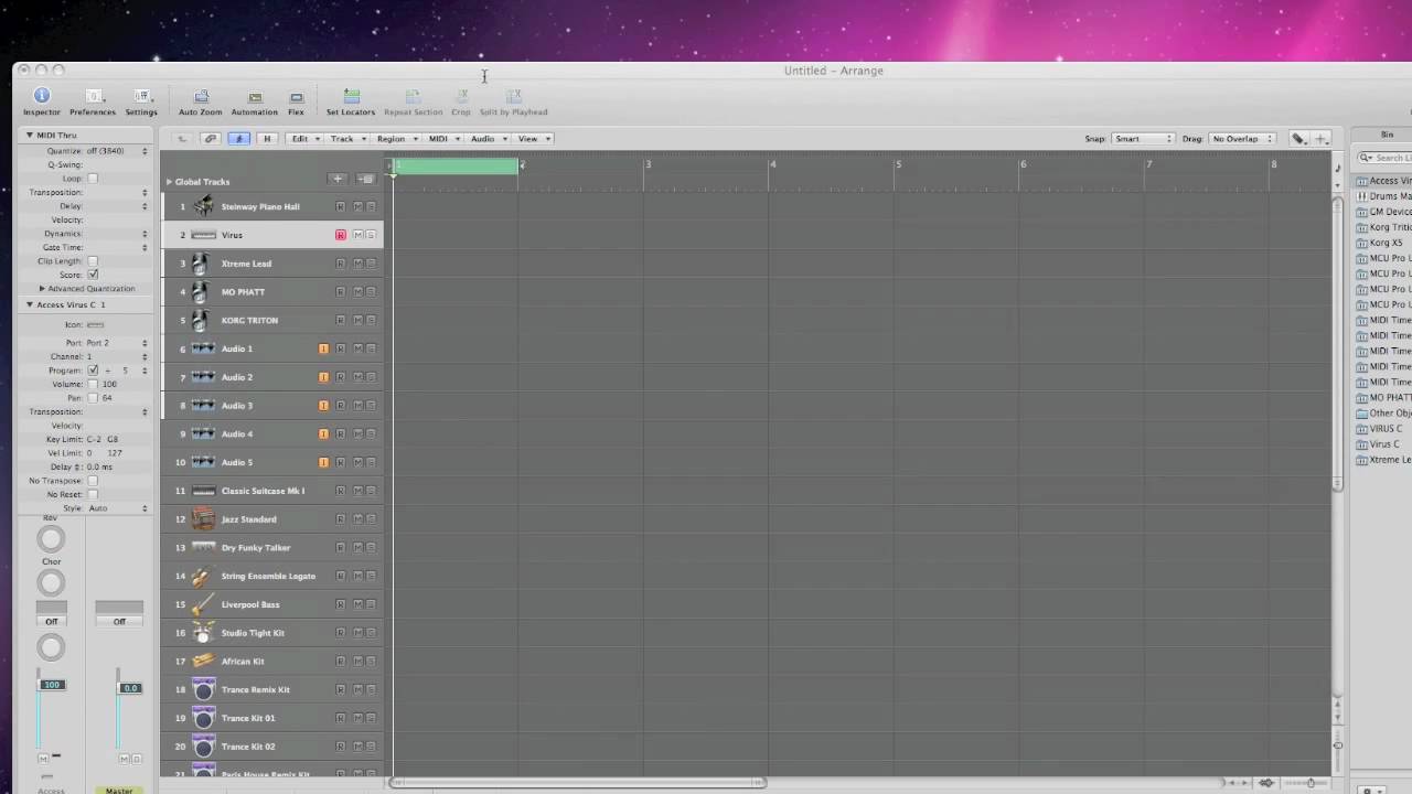 Motif Rack Setup Logic Studio 9 (Part 2) - YouTube