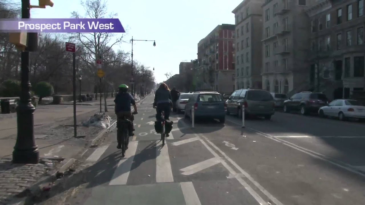 "Floating Parking" & Bike-Buffer Zones in Separated Cycletracks - YouTube