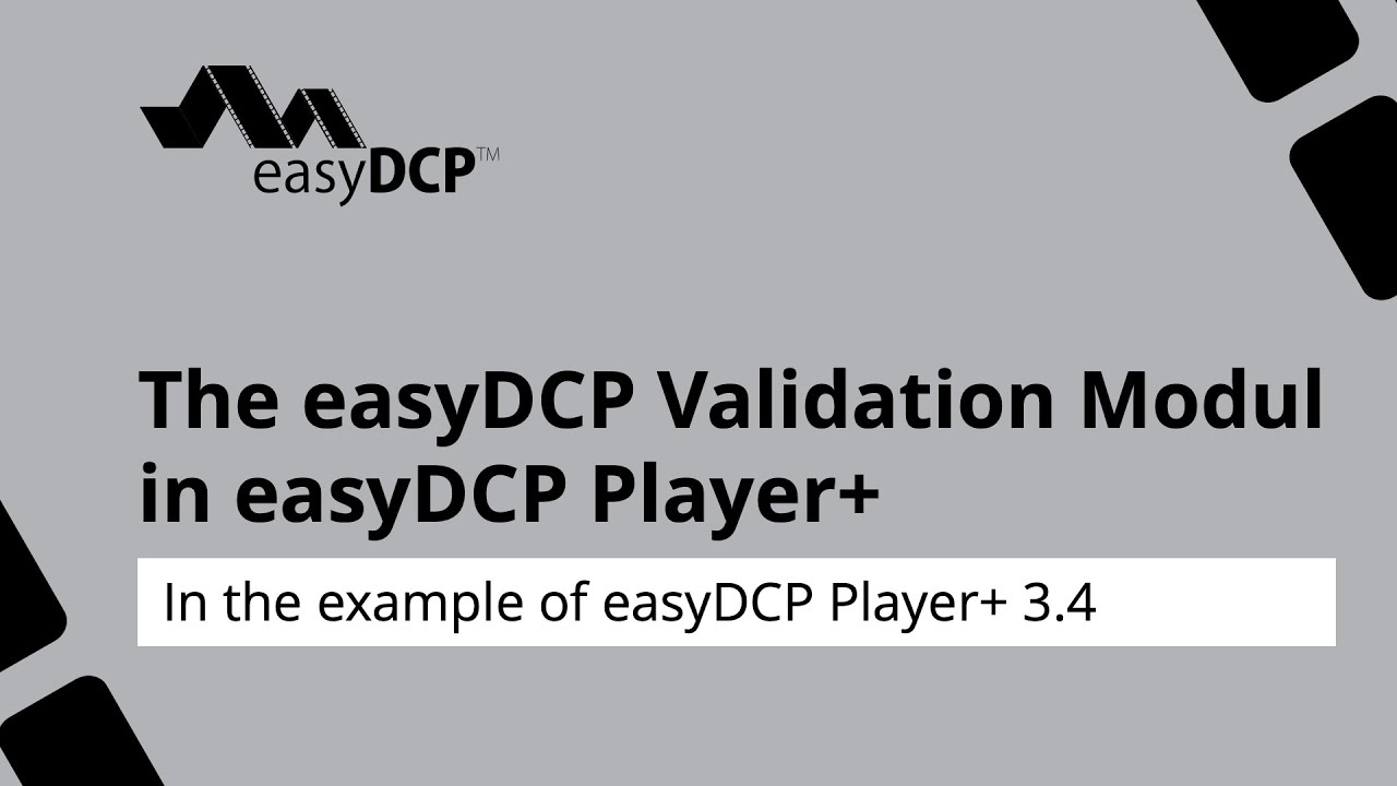 The easyDCP Player+ Validation Module - YouTube