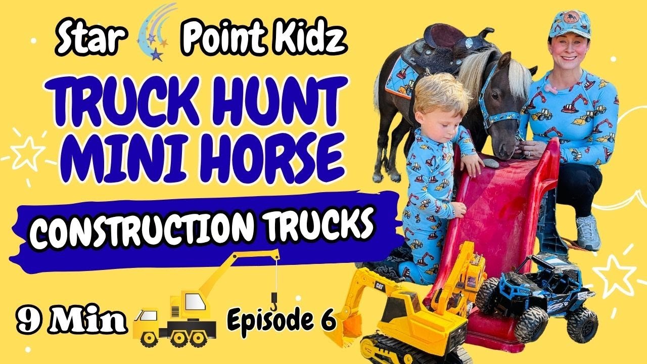 Find TRUCKS on Trail Ride with Mini Horse | Toddler Education - YouTube