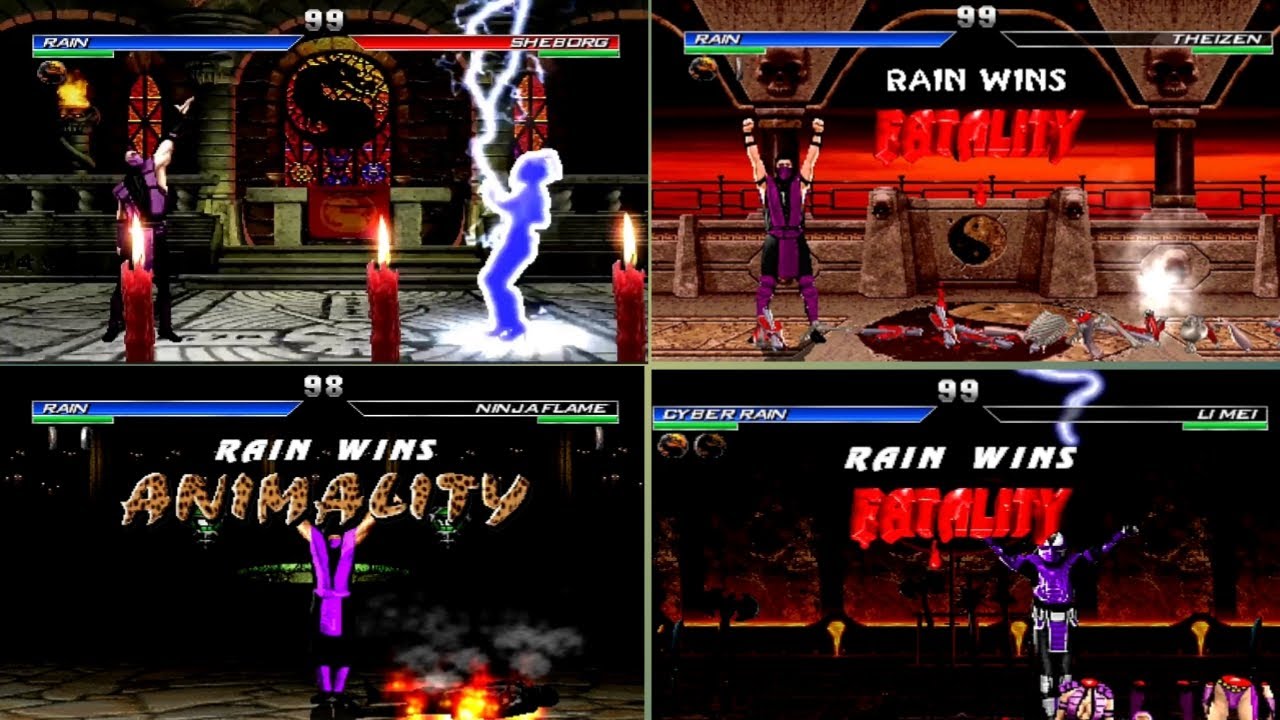 Mortal Kombat All Rain Form Demostration Fatality Babality Animality ...