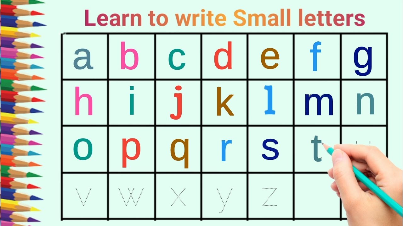 Small letter writing and reading in english | alphabet ABC | 01 - YouTube