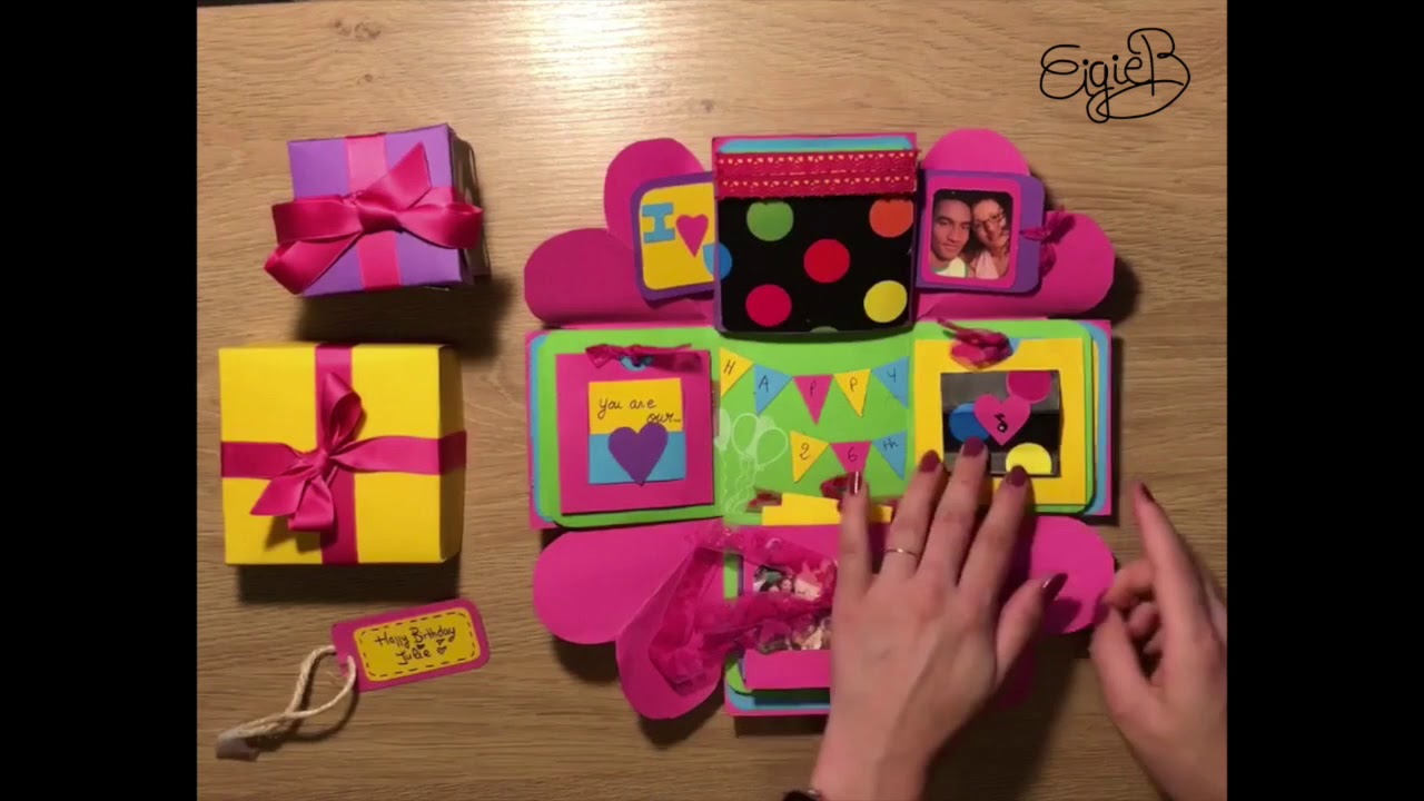 DYE CRAFT a BIRTHDAY card box gift - YouTube