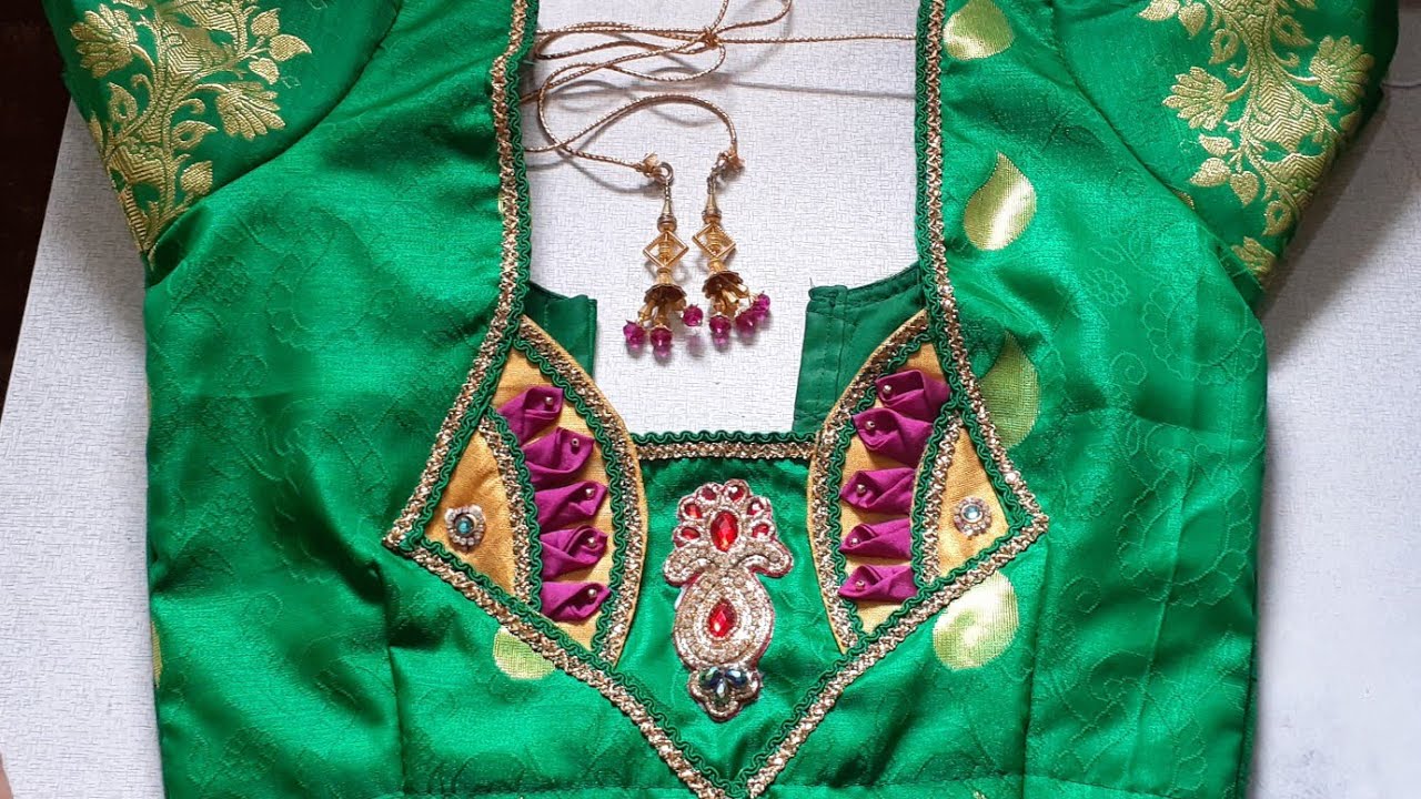 beautiful pach work blouse cutting &stiching step by step full details ...