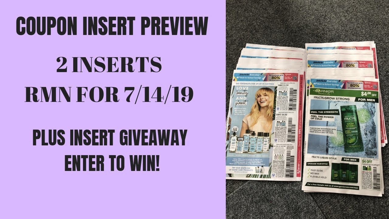 COUPON INSERT PREVIEW~INSERTS 7/14/19~2 INSERTS RMN~PLUS INSERT ...