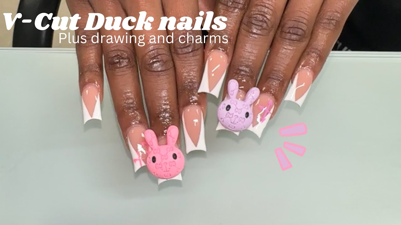 Watch me work | V-Cut duck nails 💕 | Nailsbyartecia - YouTube
