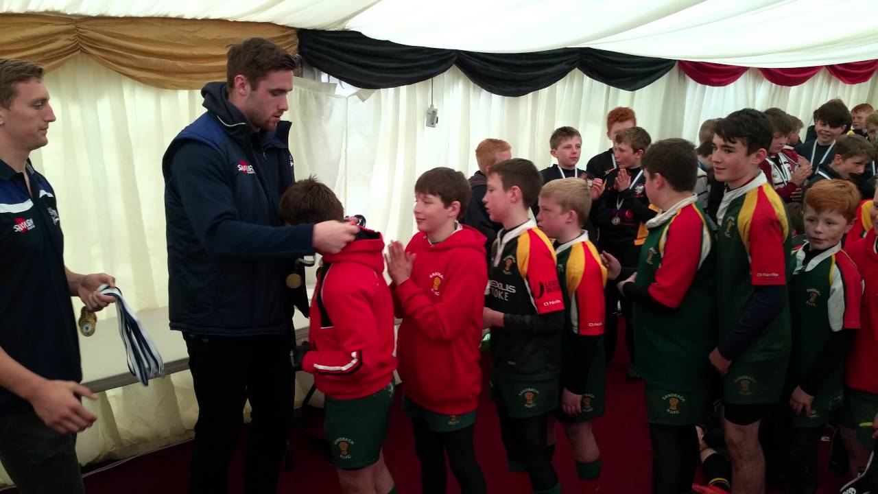 Sandbach RUFC U12s receiving their medals - YouTube