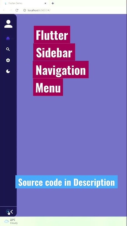 Flutter sidebar navigation bar using sidebarx package - YouTube