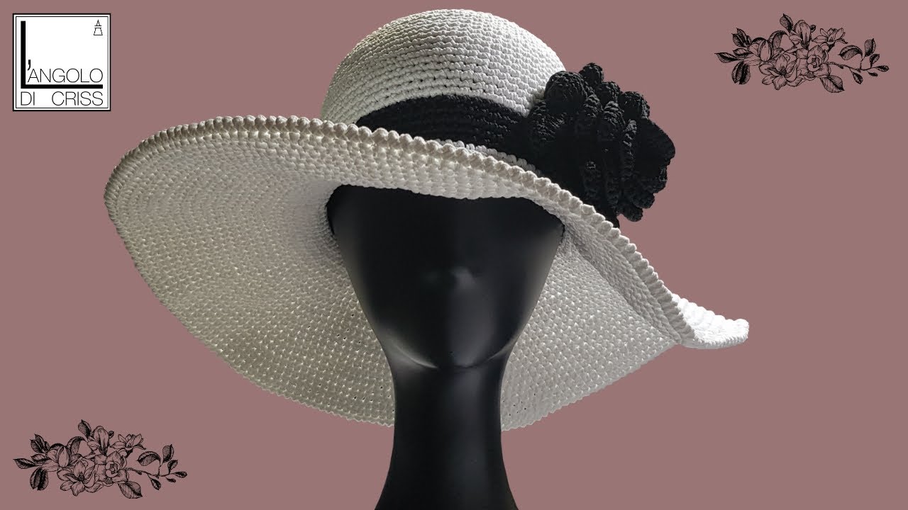 Tutorial cappello estivo all'uncinetto a tesa larga "Ipanema" - YouTube