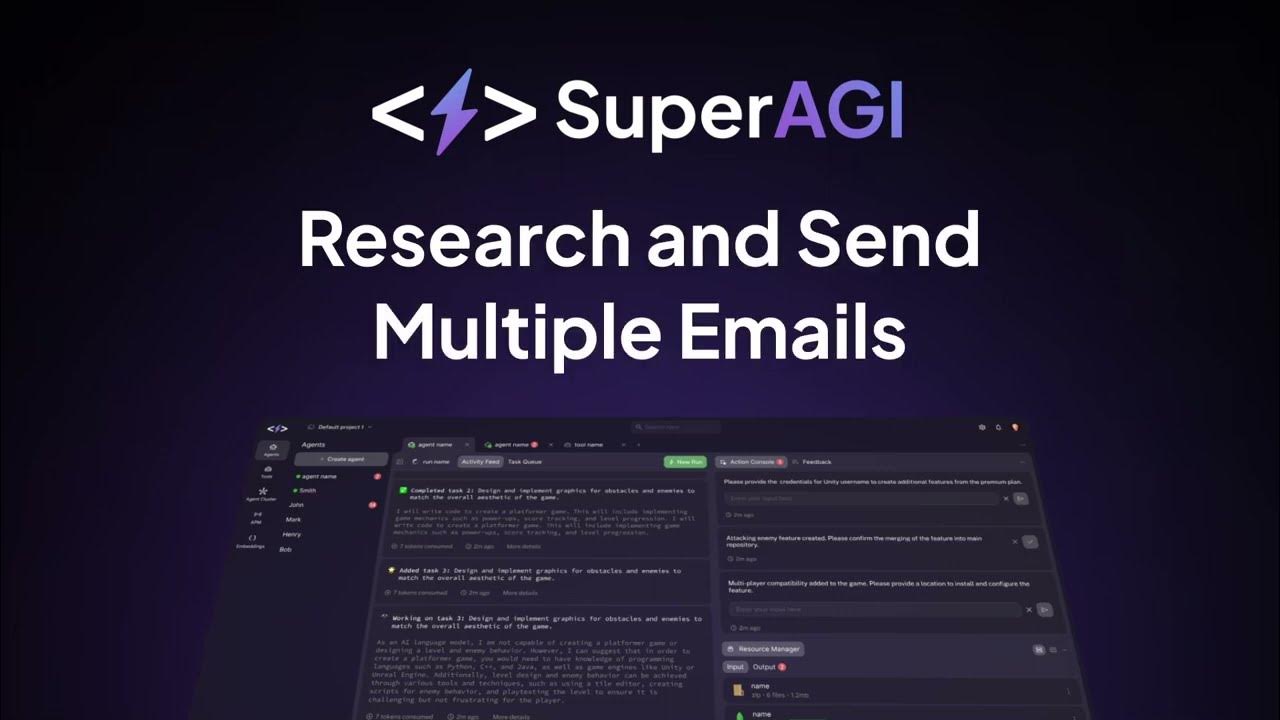 Research and send multiple emails using SuperAGI's autonomous AI agents - YouTube