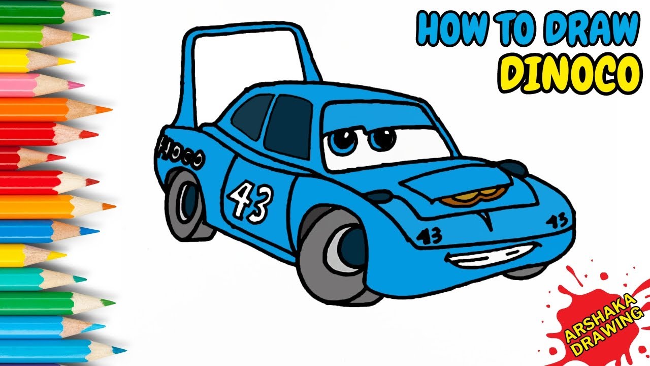 How to Draw Dinoco from Disney Pixar Cars | Lightning McQueen | Arshaka ...