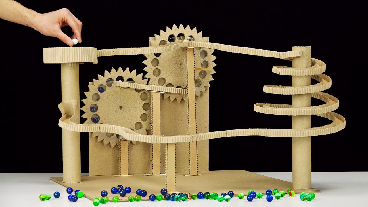 DIY Endless Marble Machine with Twisted Race Track - YouTube