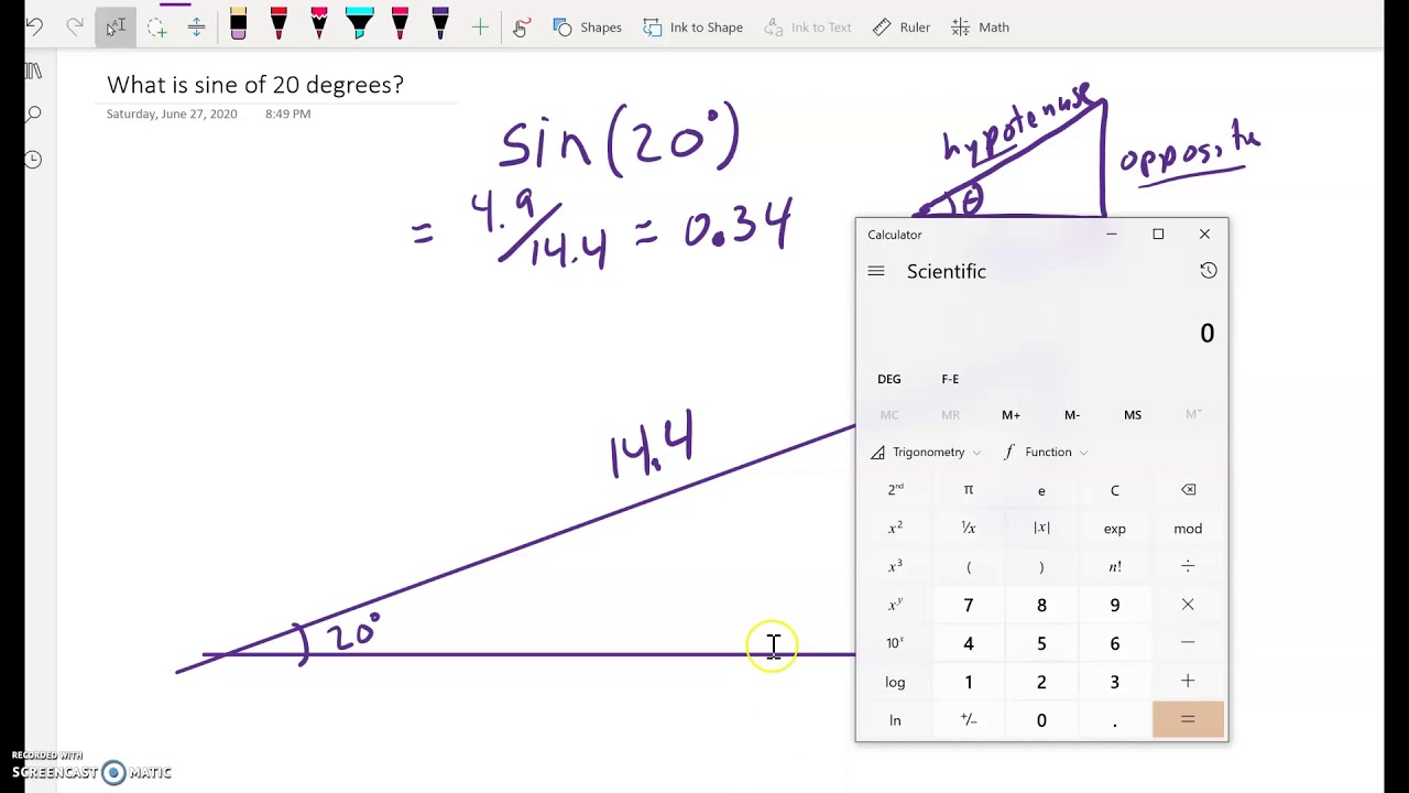 calculate trigonometric ratio by drawing and measuring - YouTube
