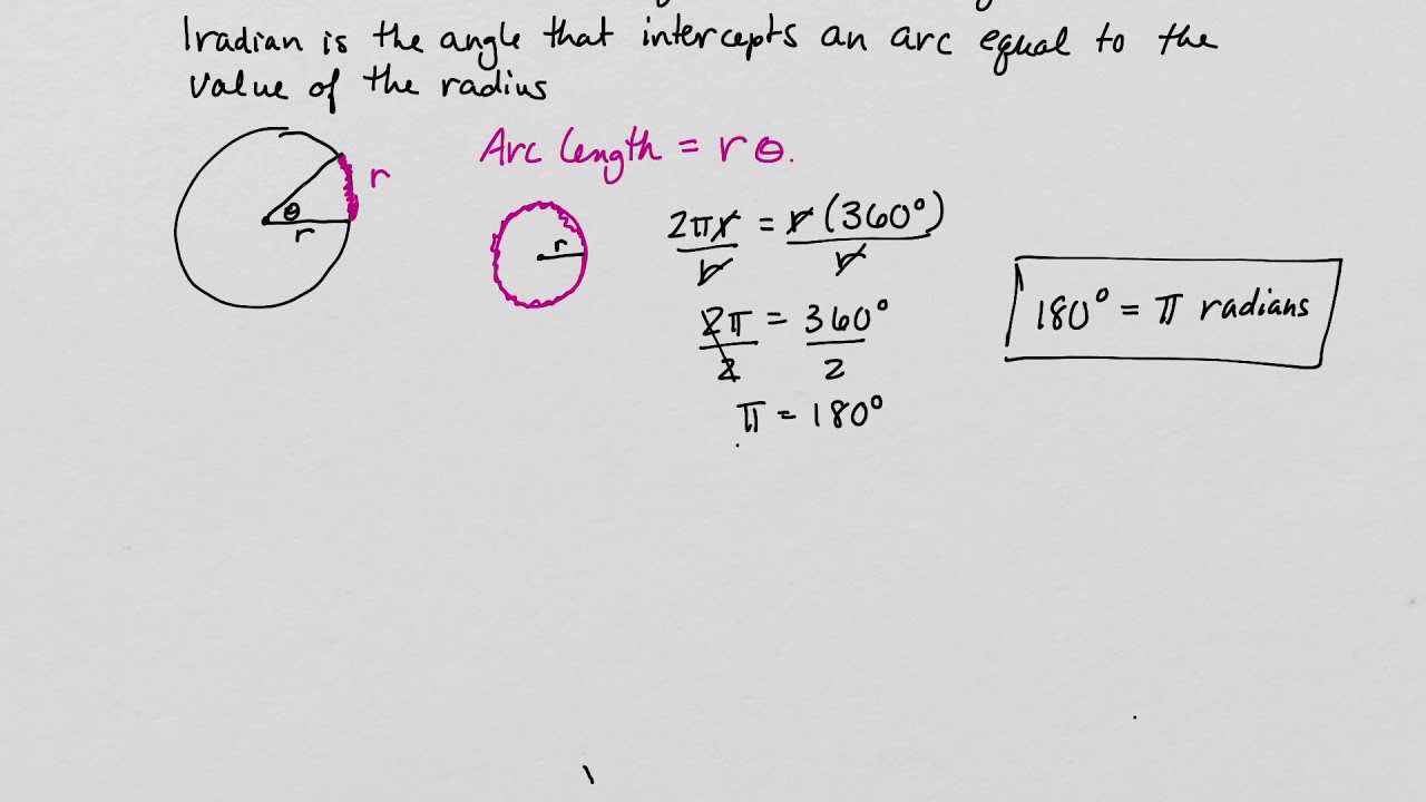 Converting between degree and radian measure problem type 1 - YouTube