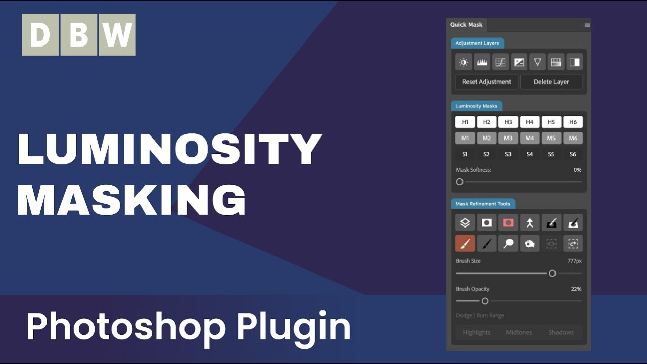 Quick Mask Luminosity Masking Photoshop Plugin - YouTube