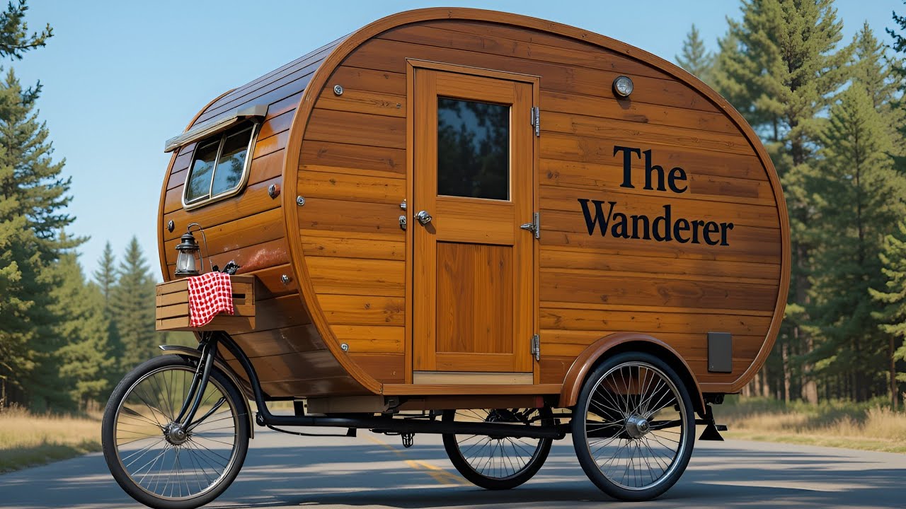 2025 Wanderer Camper Trike Review | Tiny Wooden Cabin on Wheels! - YouTube