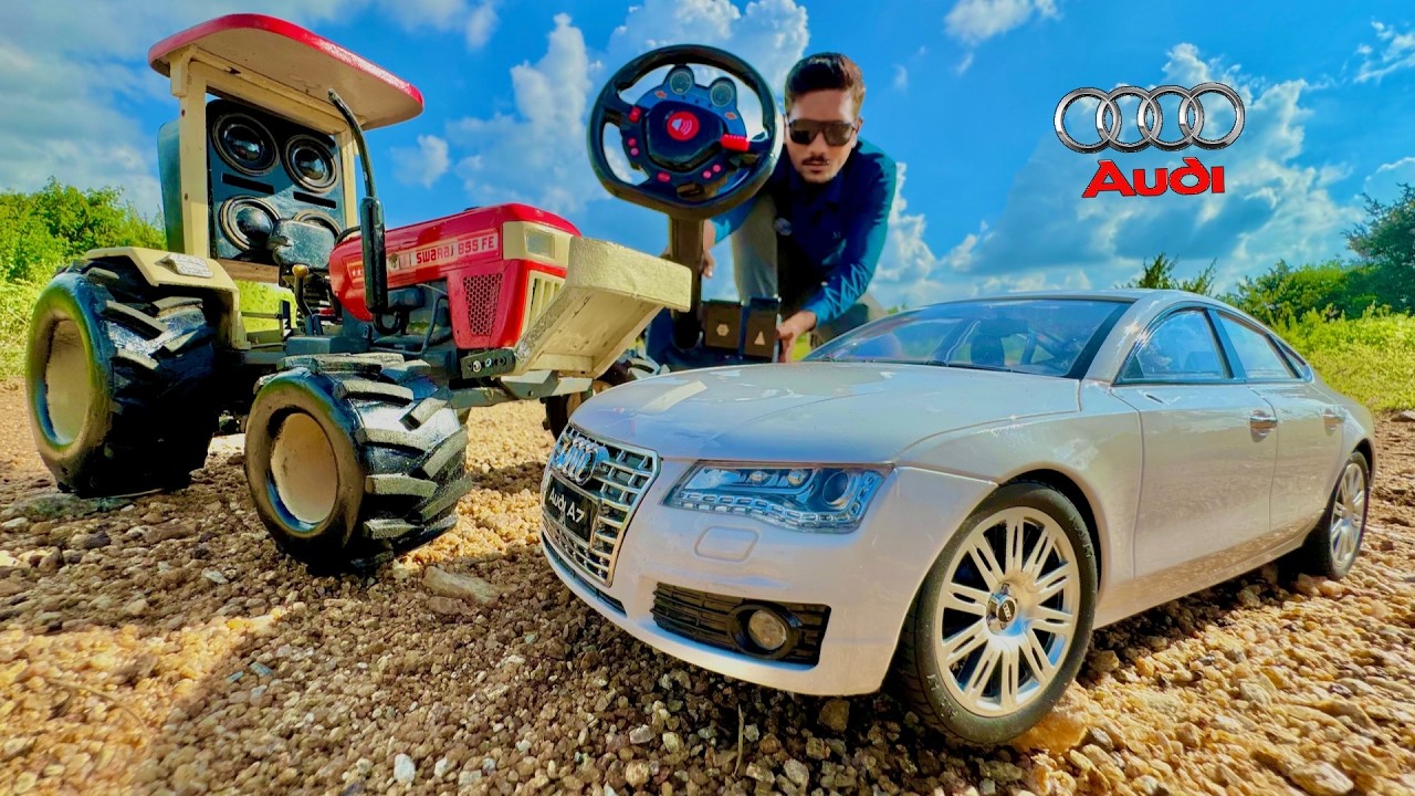 RC Swaraj 855 Tractor Vs RC Audi A7 Car - Chatpat toy TV - YouTube
