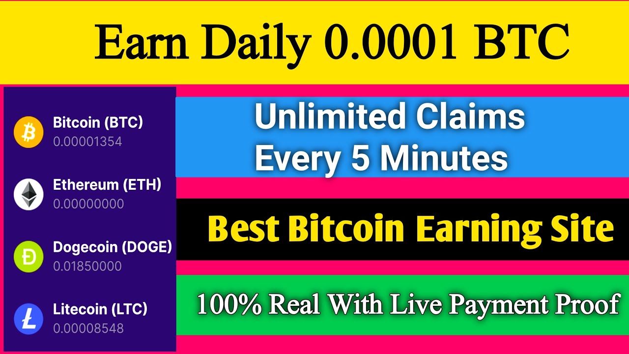 Earn Daily 0.0001 Bitcoin | Unlimited Claims Every 5 Minutes | Best ...