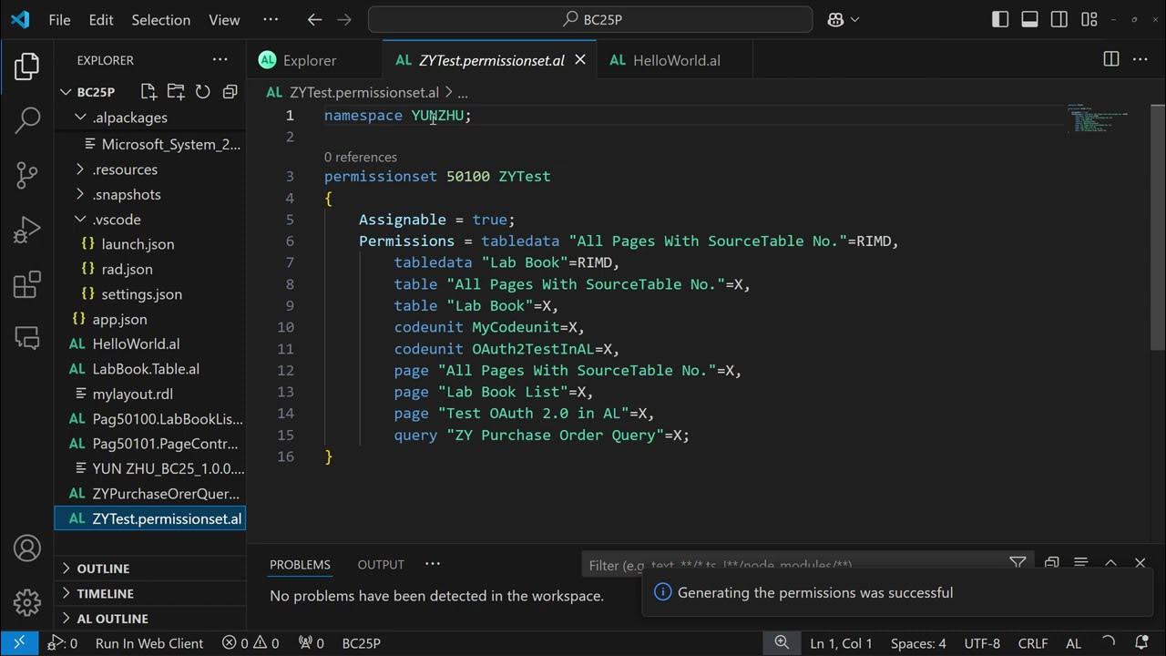 Business Central short video: Generate permission sets as AL object with namespaces - YouTube