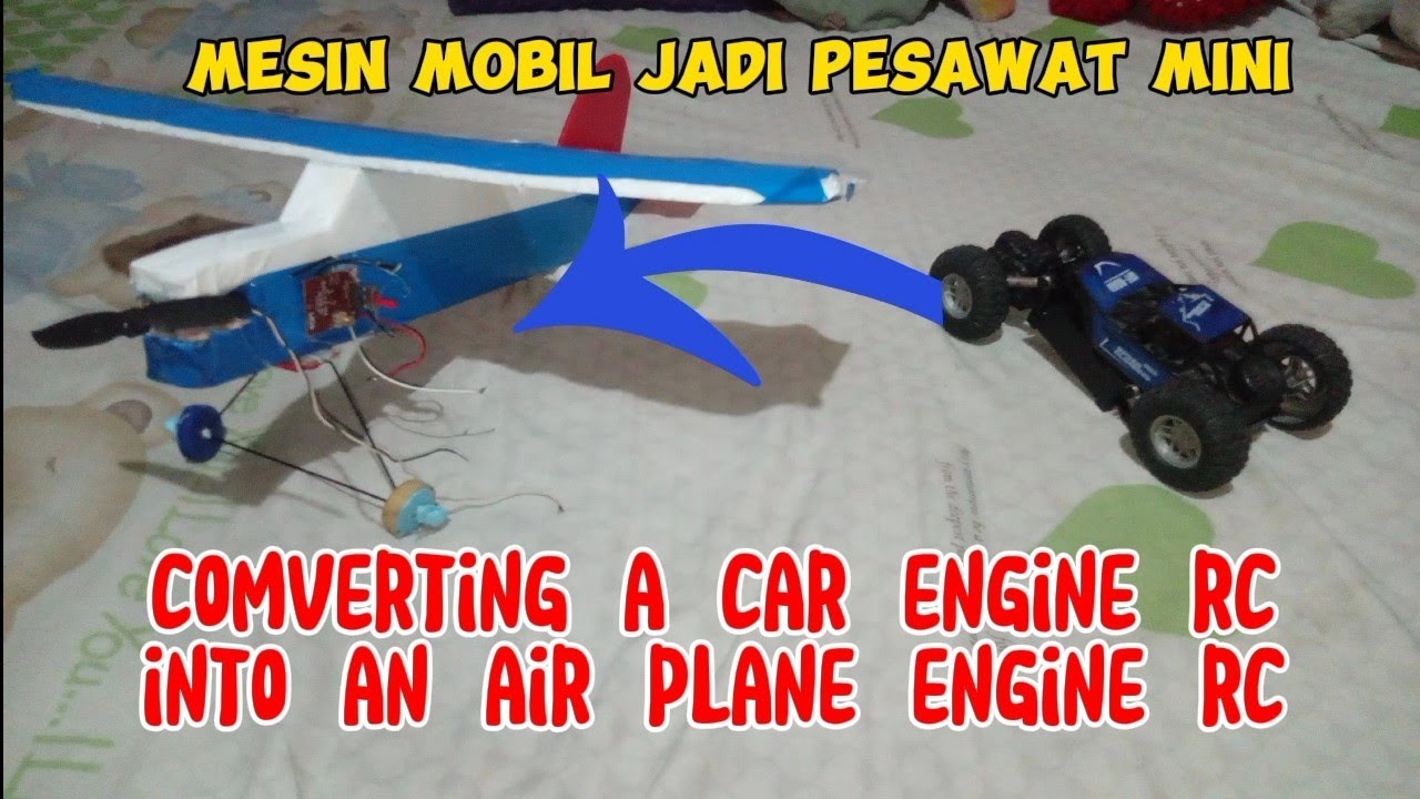 membuat pesawat rc mini dari bahan mobil rc - YouTube