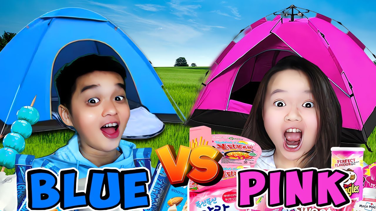 CAMPING 1 WARNA... PINK VS BIRU DALAM 24 JAM di BROOKHAVEN @BANGJBLOX ...