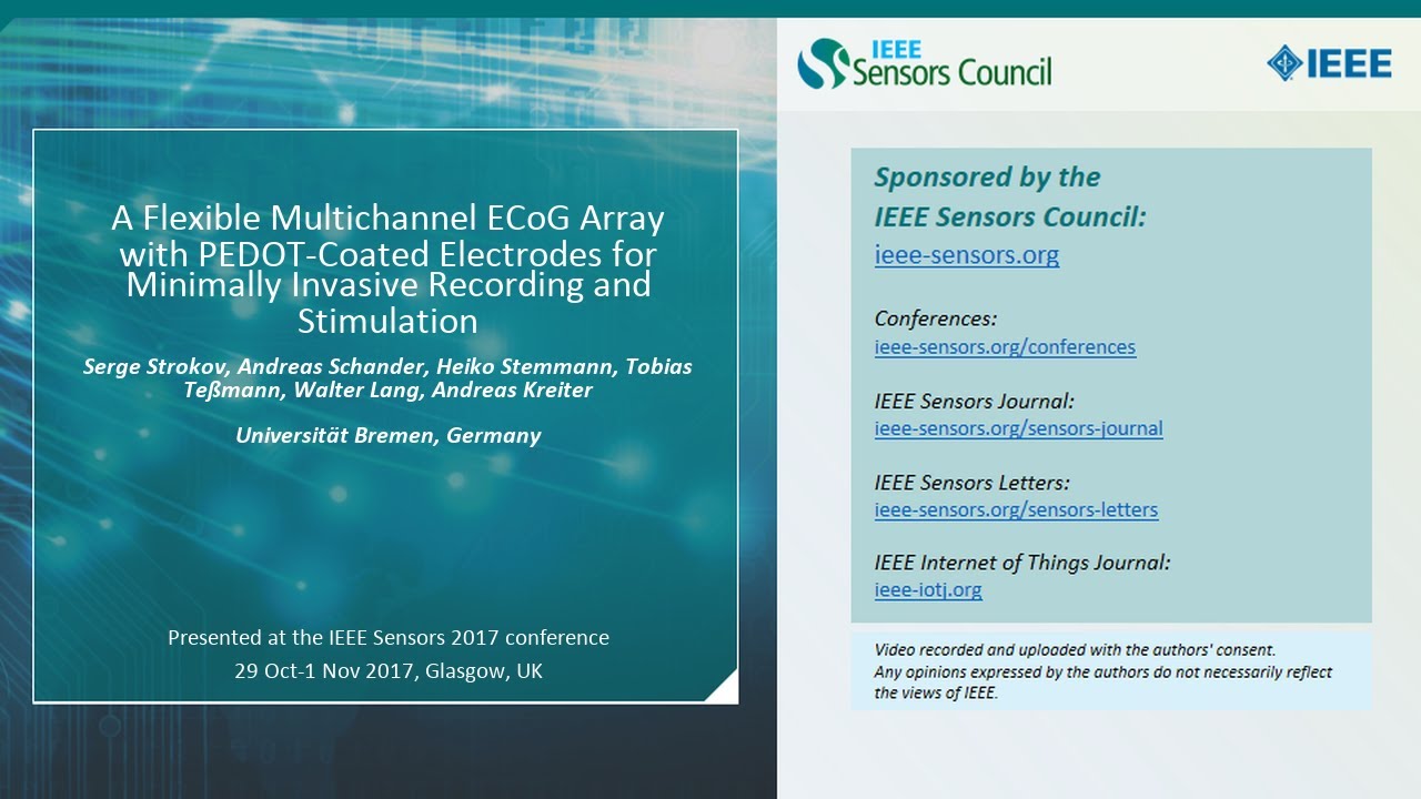 A Flexible Multichannel ECoG Array with PEDOT-Coated Electrodes for ...