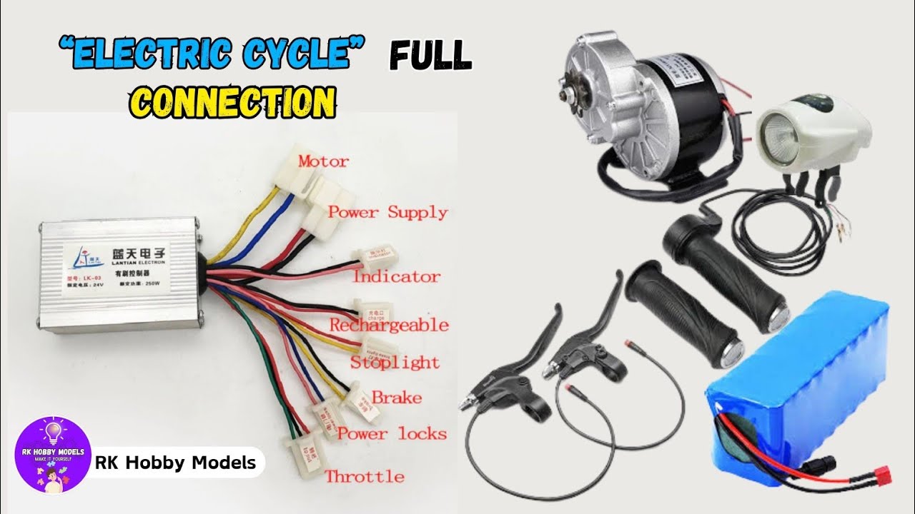 24V 250W Motor And Controller Connection | Electric Cycle Ka Connection ...