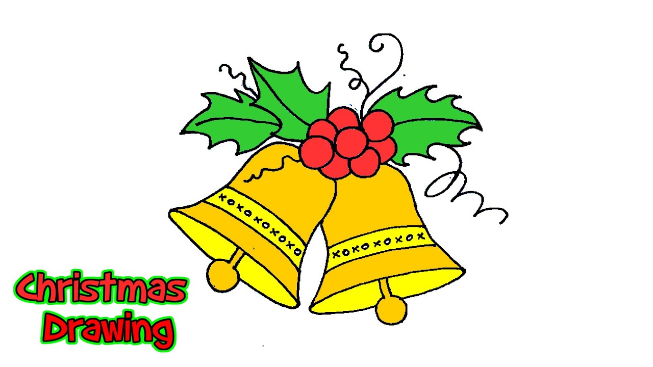 Christmas drawing: How to draw Christmas bell | learn to draw - YouTube