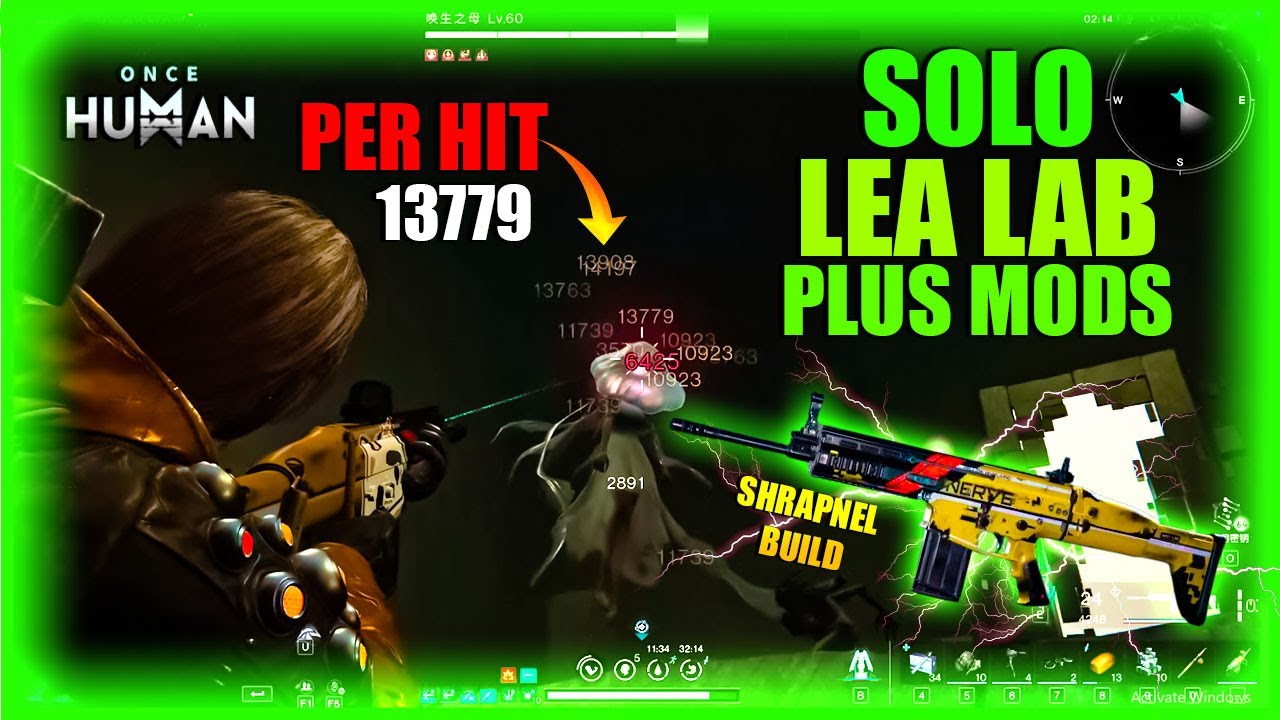ONCE HUMAN SOLO LEA RESREACH LAB WEAPON🥶 ( SHRAPNEL BUILD ) S-TIER SOCR ...