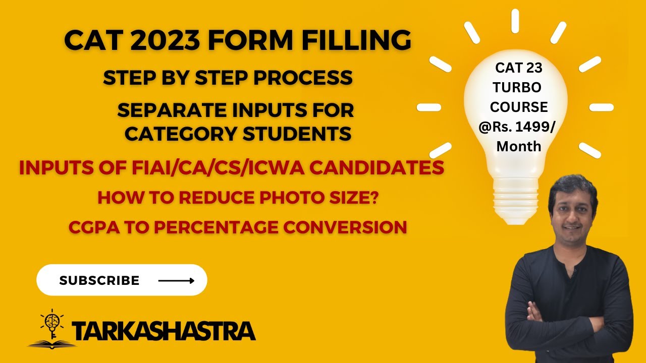 CAT 2023 Form Filling | Inputs for Category students and CA/CS/ICWA ...