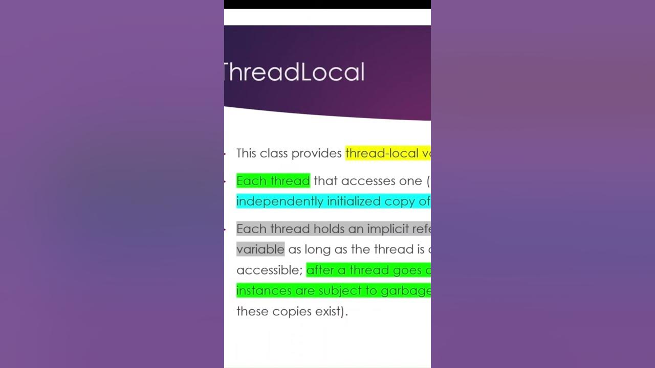 Threadlocal Values Java Coding Codingtutorial Programming Programmer Education Shorts