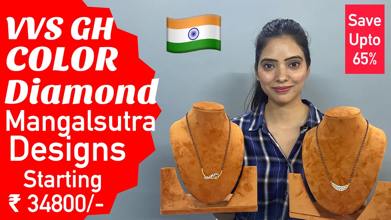 Latest VVS GH Color Diamond Mangalsutra Designs in 18k Gold - YouTube