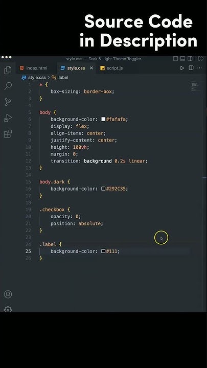 Dark & Light Theme Toggler with HTML, CSS and JavaScript - YouTube