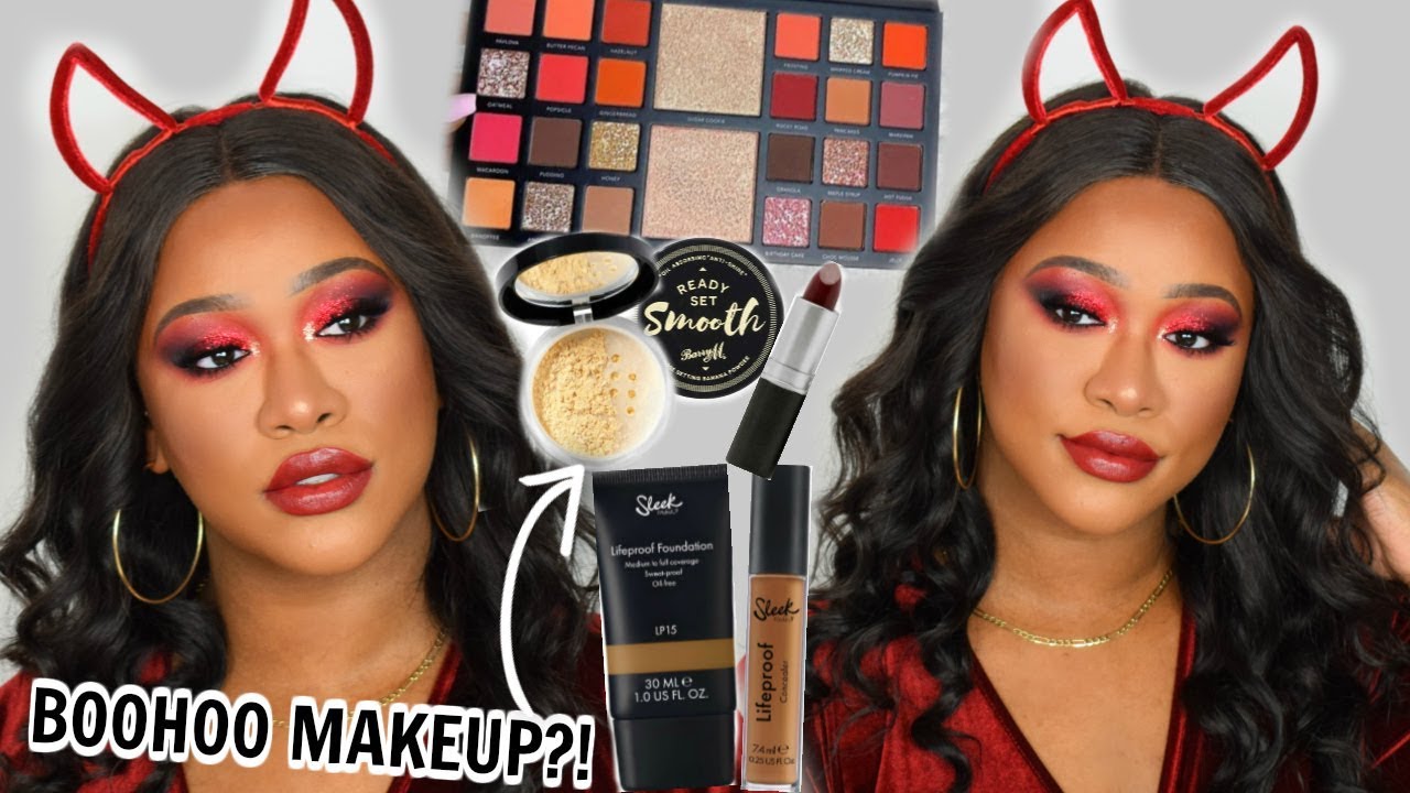 TESTING BOOHOO MAKEUP?! GLAM DEVIL HALLOWEEN GRWM |AD - YouTube
