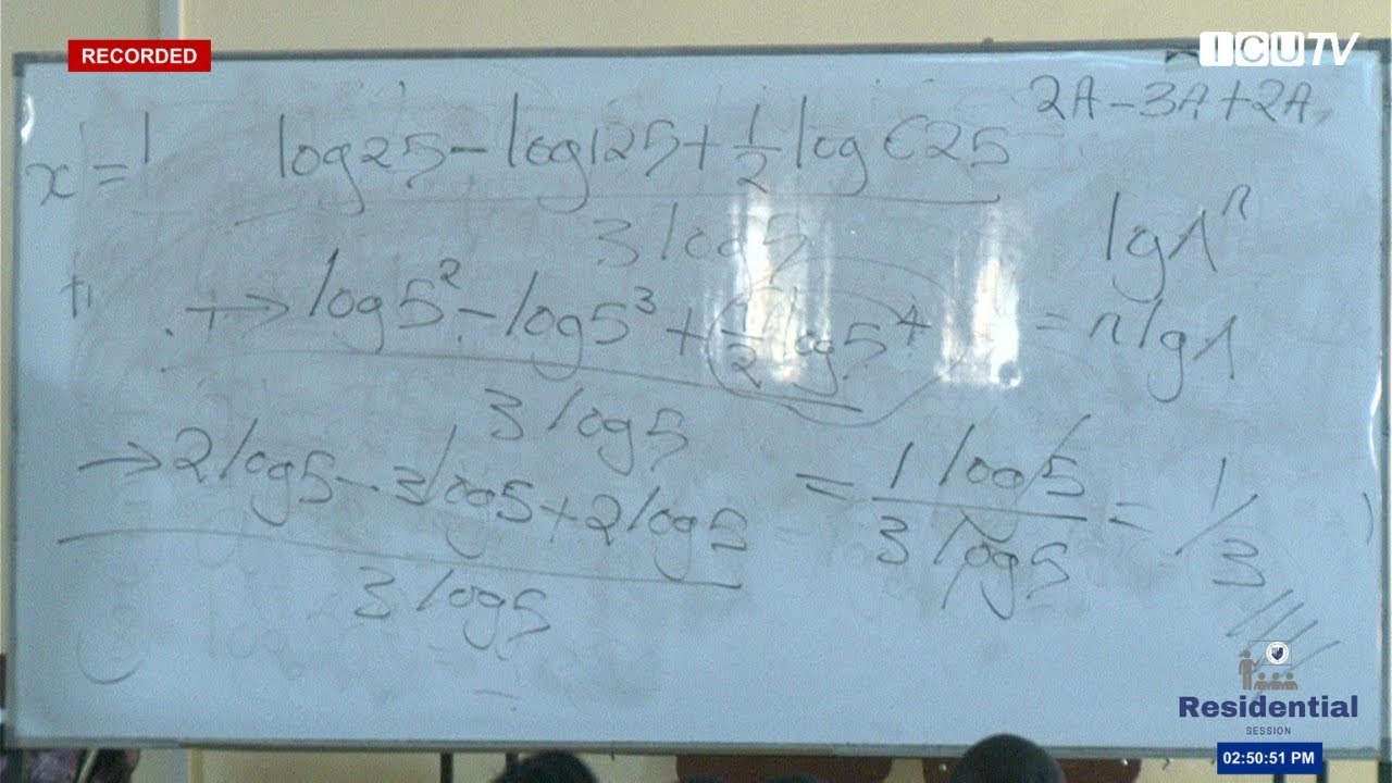 Livestream Higher Mathematics 1 [ICE0112]: Logs & Indices - YouTube