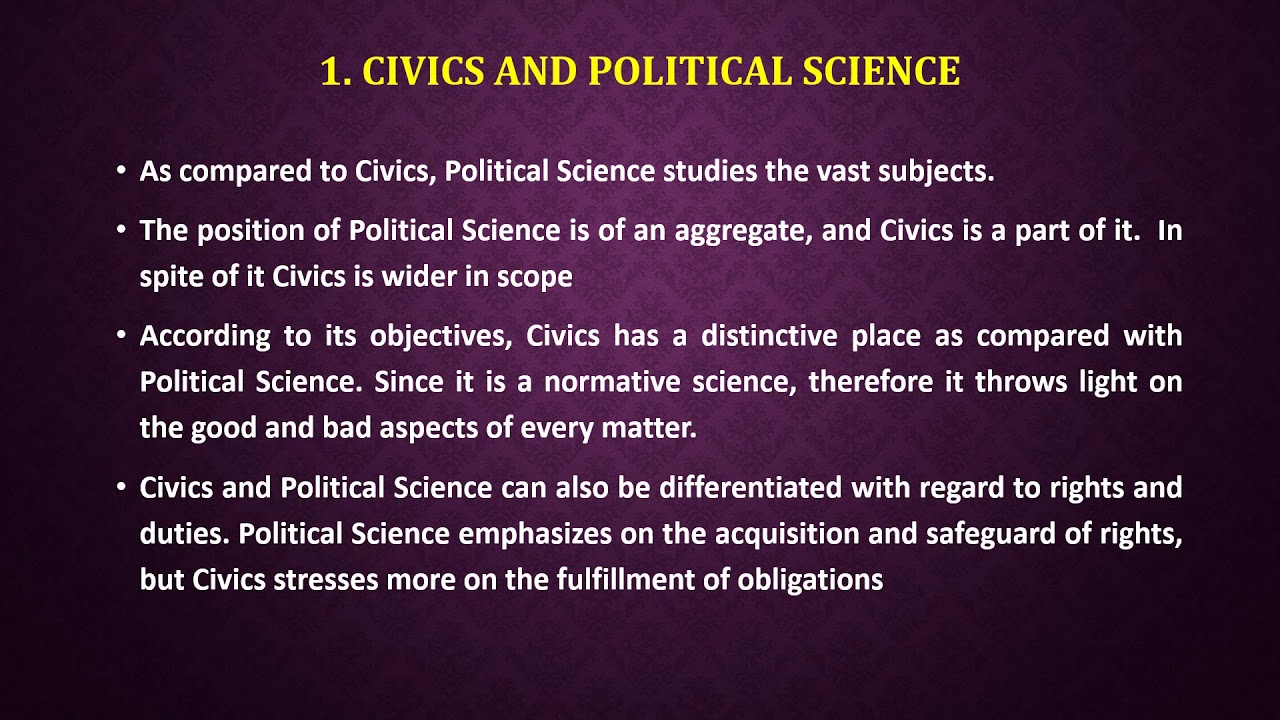 Relationship of Civics with Social Sciences Part 1 - YouTube
