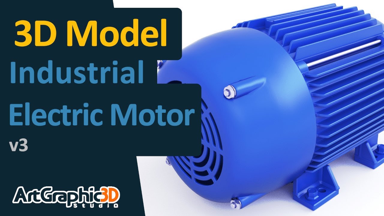 Professional Industrial Electric Motor 3D Model | Realistic Modeling in ...
