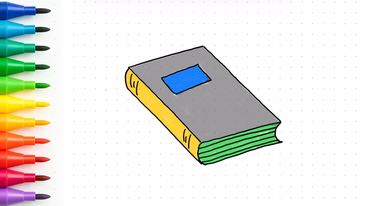 How to Draw a Cute Book 📚 | Easy Drawing Tutorial for Kids - YouTube
