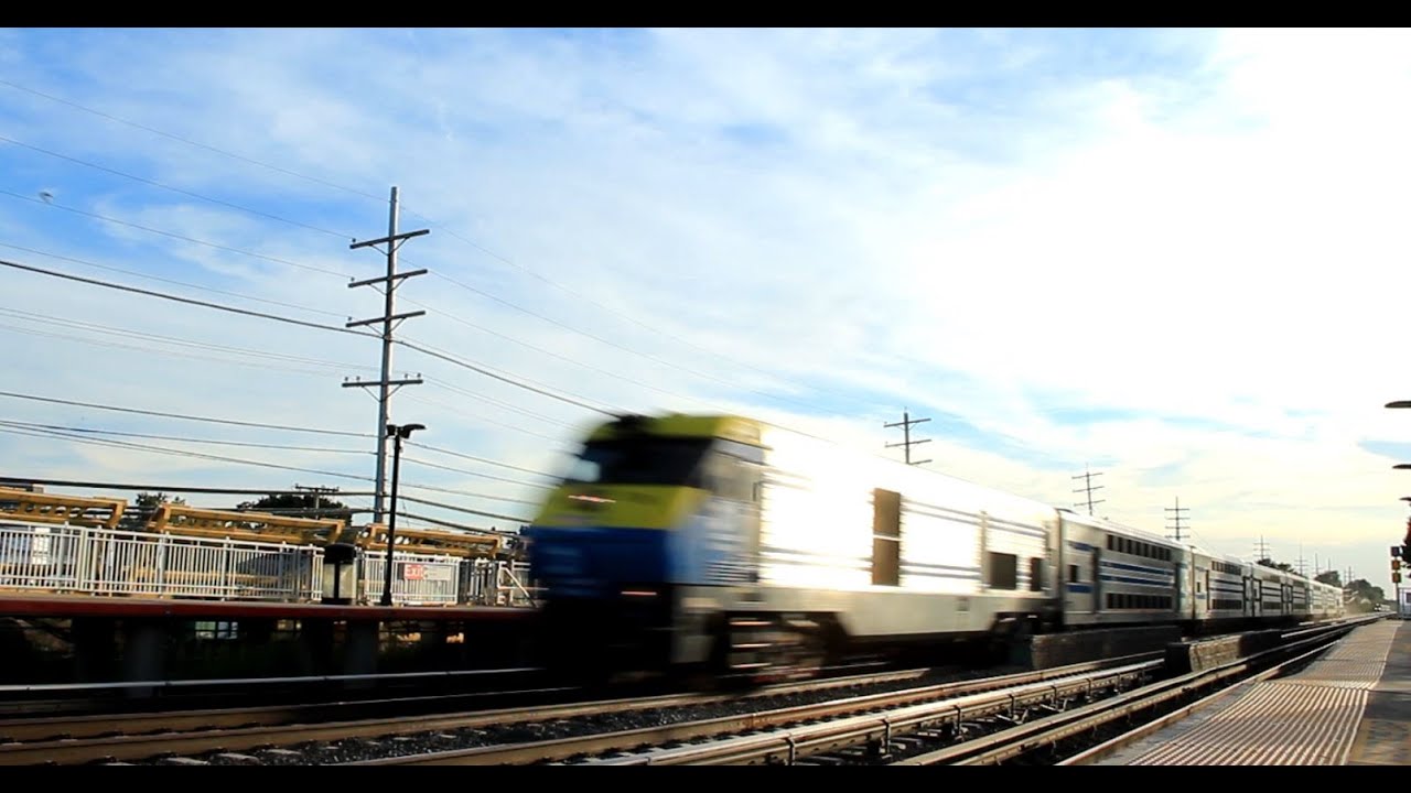 LIRR Main Line: 3 Eastbound Trains at Queens Village, NY RR [DM30/M3/M7 ...
