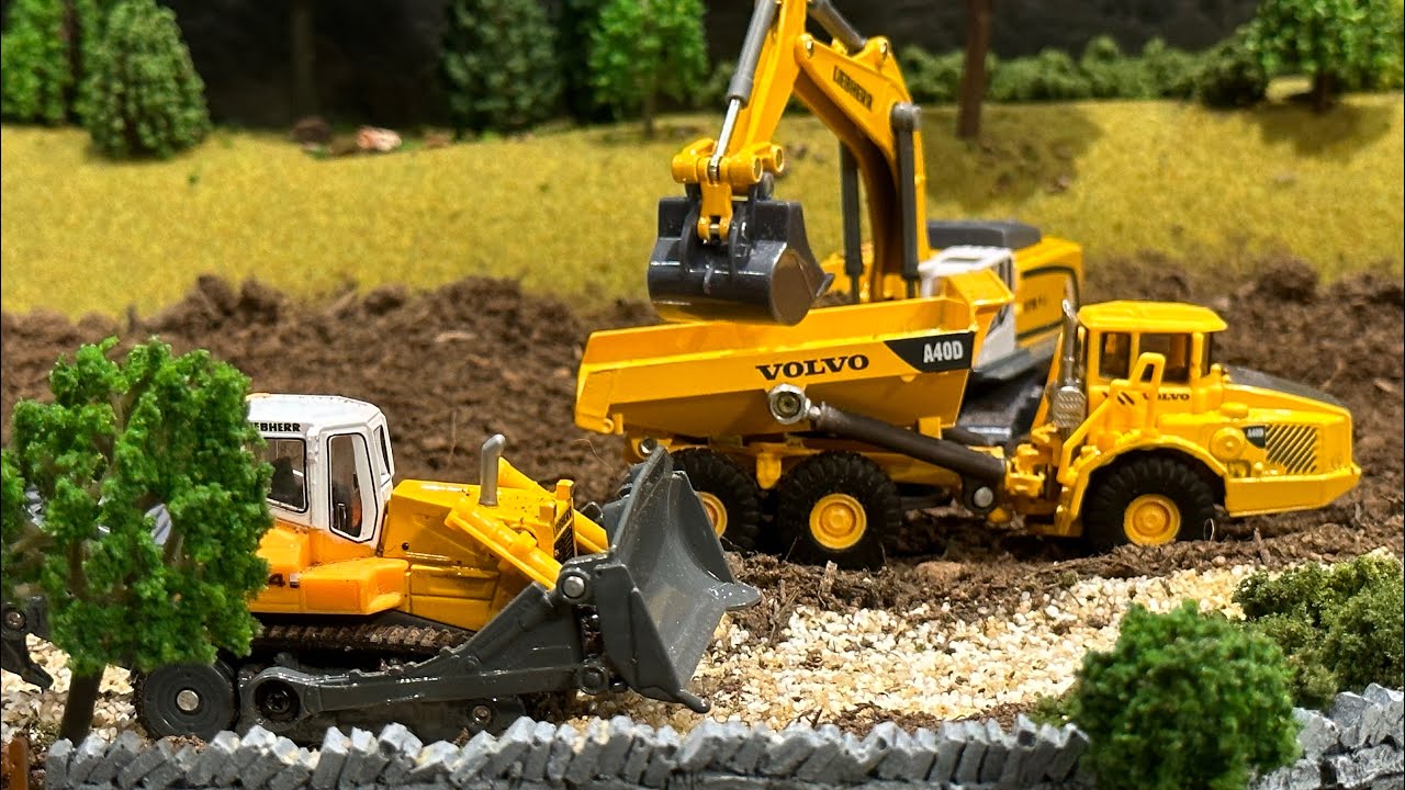 Stop Motion Tractors Diggers Farming 1/87 diecast Fendt John Deere siku ...