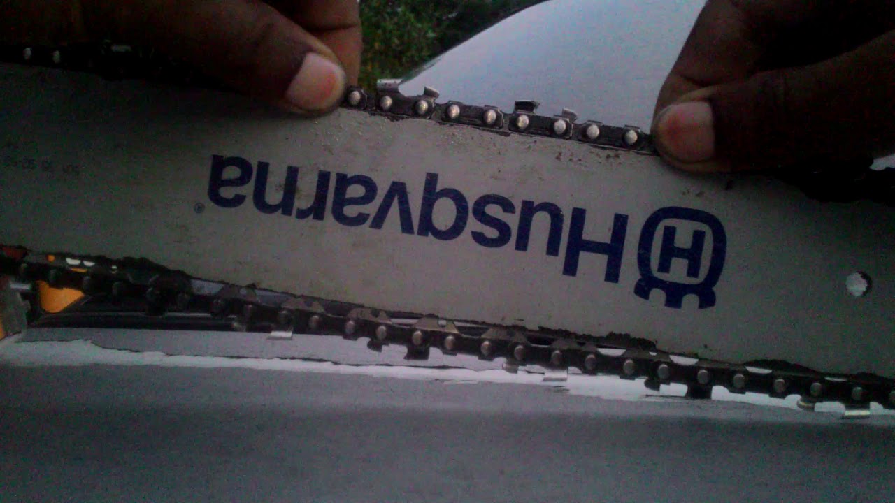 worn saw chain rivets/links - YouTube
