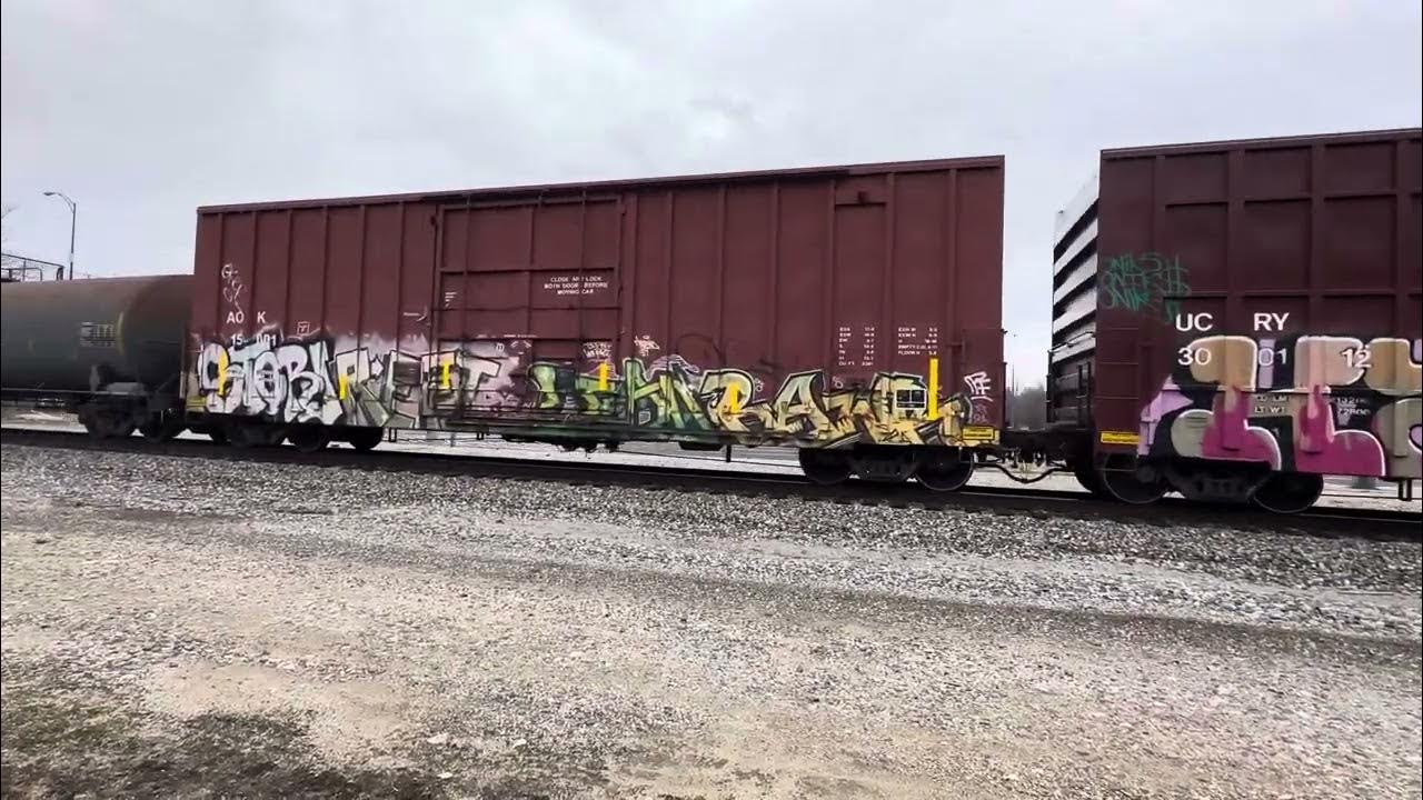 Ns 179 coming through Springfield Ohio ns 4466 leading trailing 2nd ns 4100 mid train ns 4688 ...