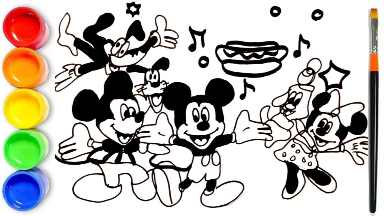How to draw Mickey Mouse | Mickey Mouse Clubhouse | Hot Dog Dance ...