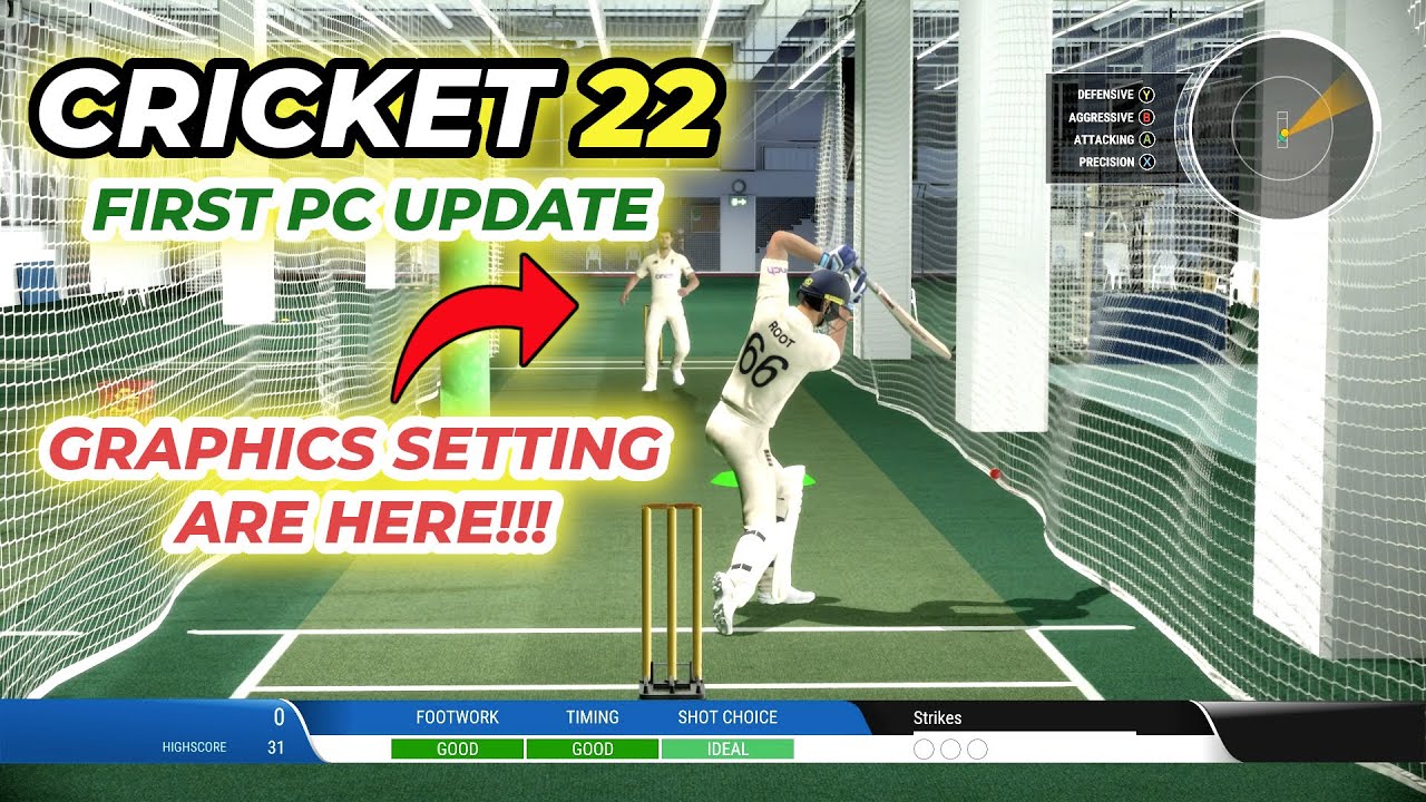 CRICKET 22 - FIRST UPDATE PC - GRAPHICS SETTING - MAX GRAPHICS GAMEPLAY ...