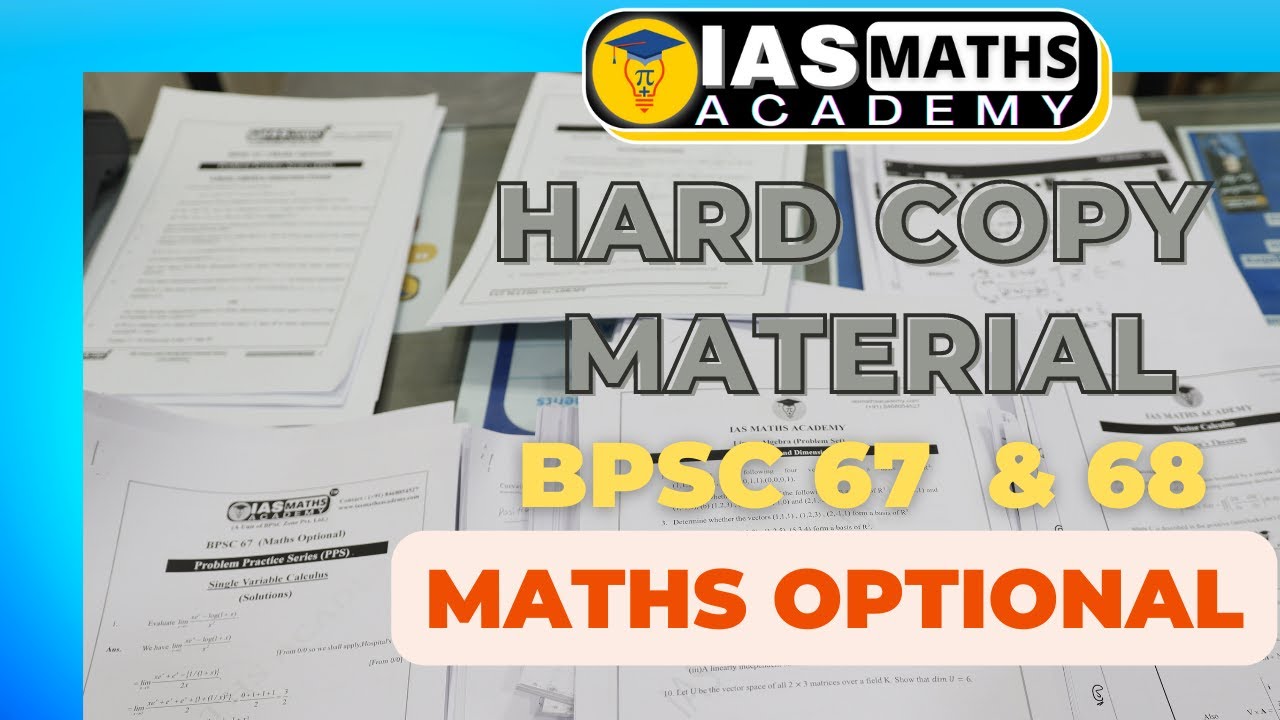 HARD COPY MATERIALS ( Maths Optional ) for BPSC 67 & 68 | Now Available ...