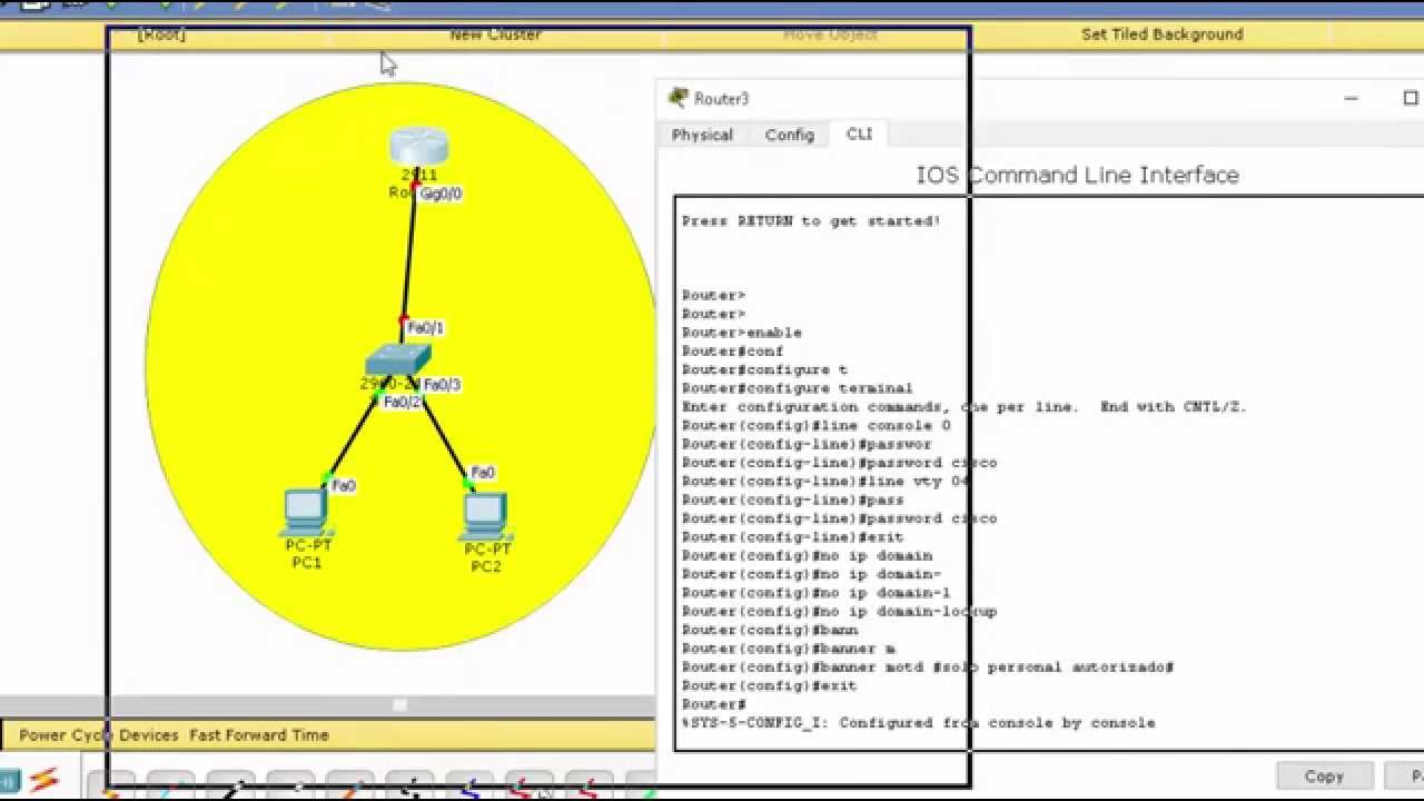 como configurar un router 2911 packet tracer - YouTube