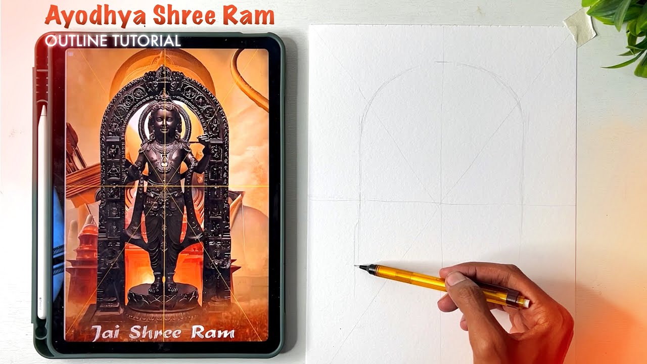 Drawing Shree Rama Ayodhya Murti // Detail step by step tutorial - YouTube
