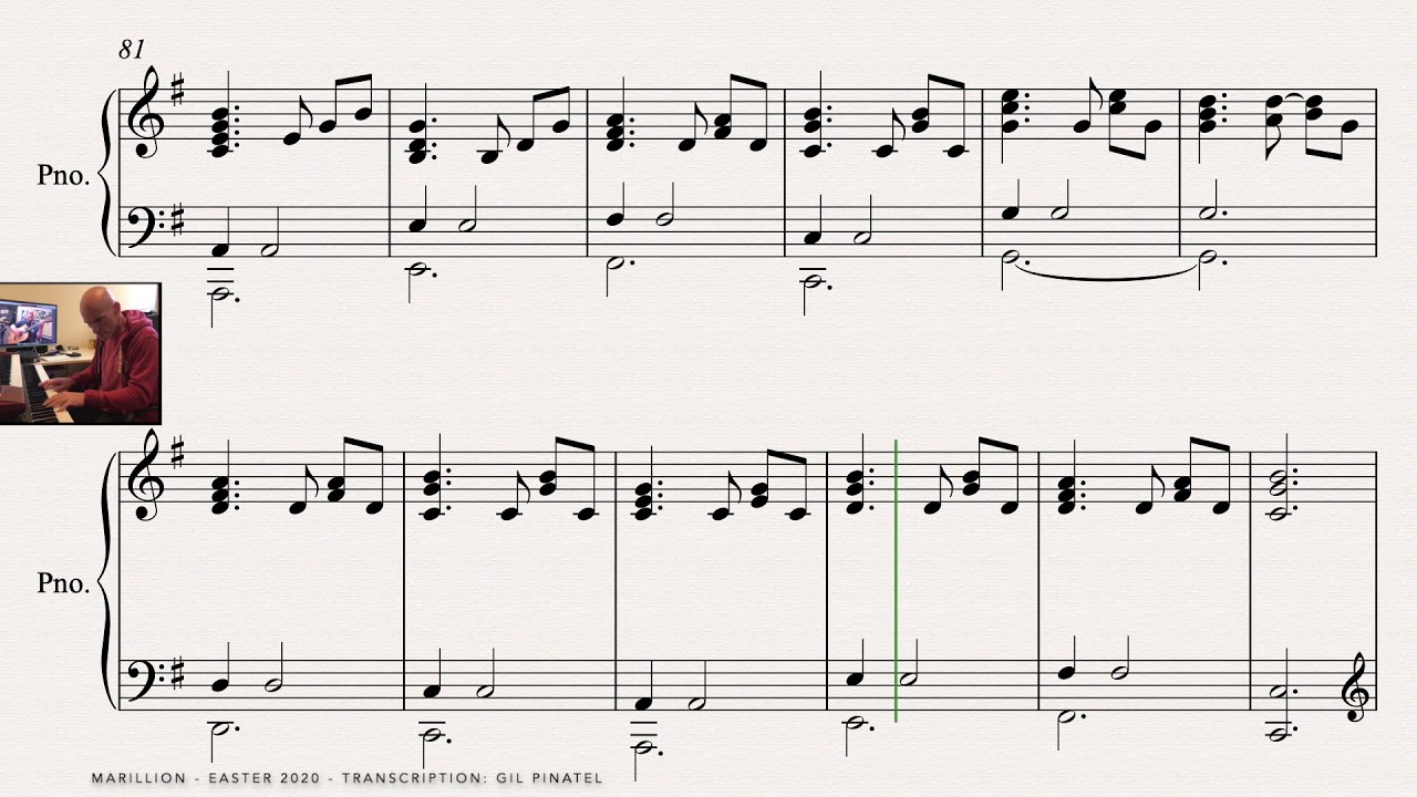 Marillion - Easter 2020 - Keyboard Score - Transcription: Gil Pinatel ...